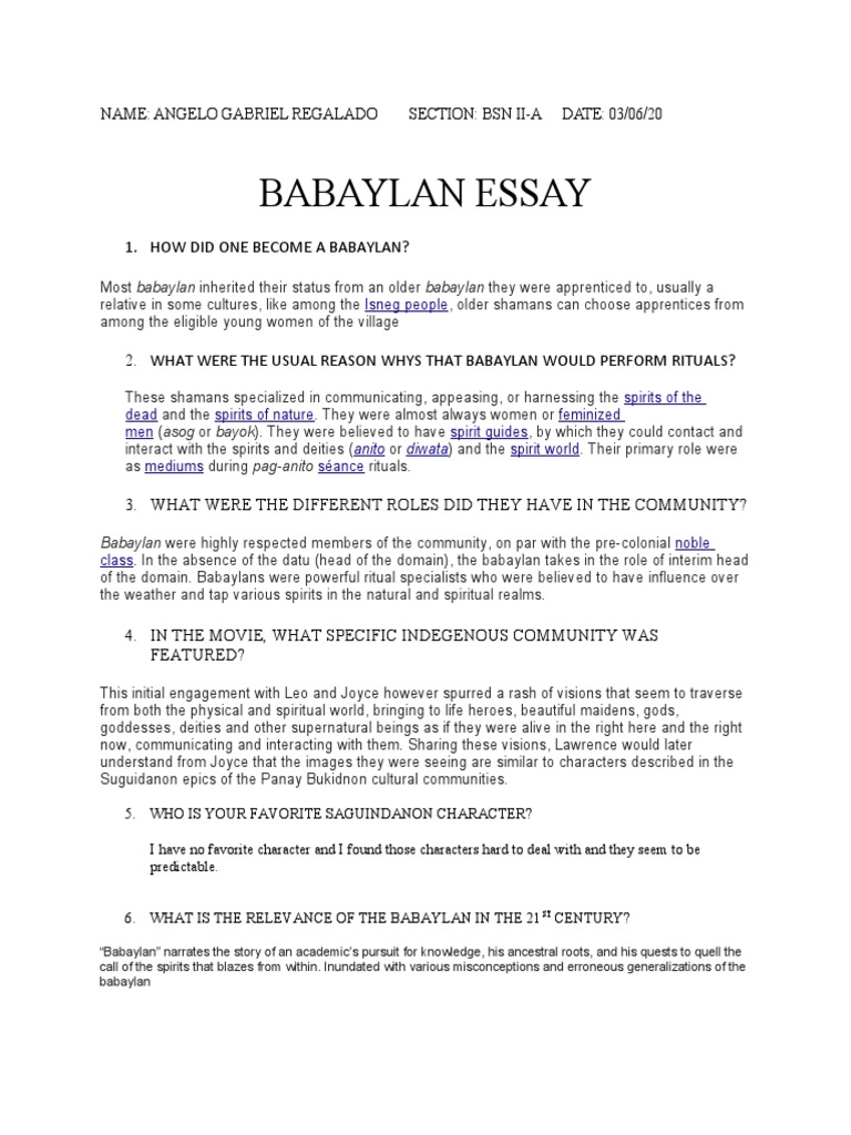 Babaylan | PDF | Mythology | Religious Belief And Doctrine