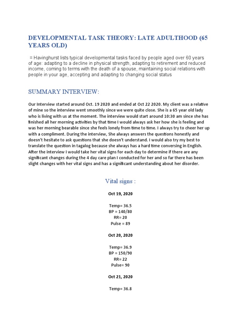 Developmental Task Theory | PDF