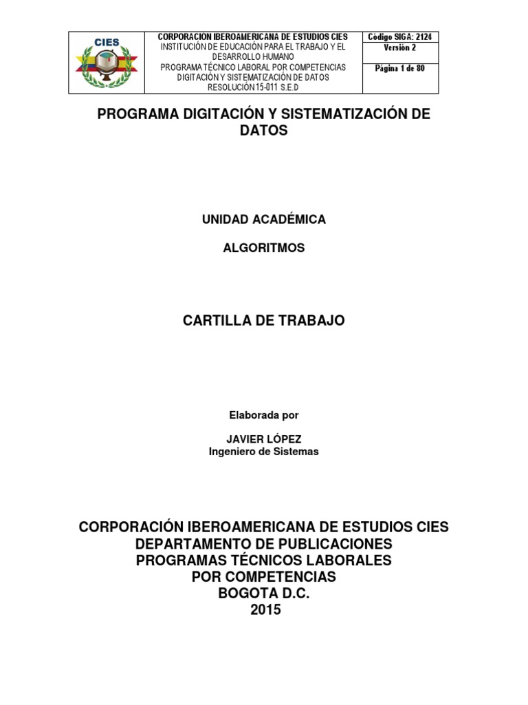 Algoritmos 2020 Pensum PDF | PDF | Algoritmos | Programa de computadora