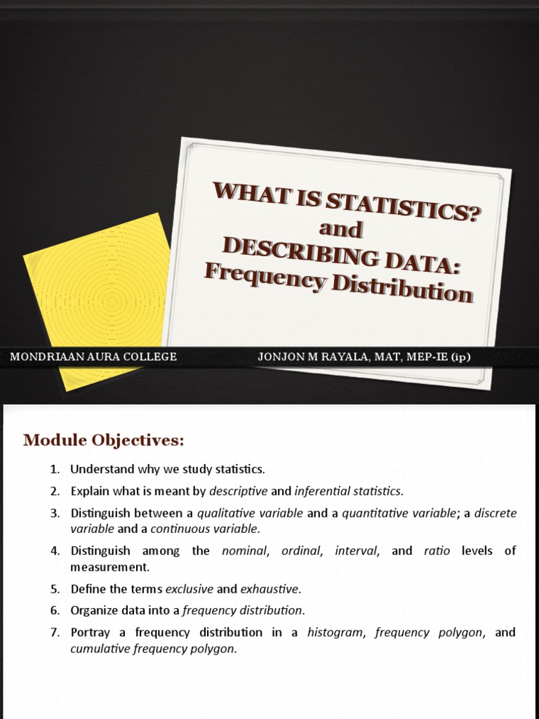 1 Introduction To Statistics | PDF | Level Of Measurement | Statistical Inference
