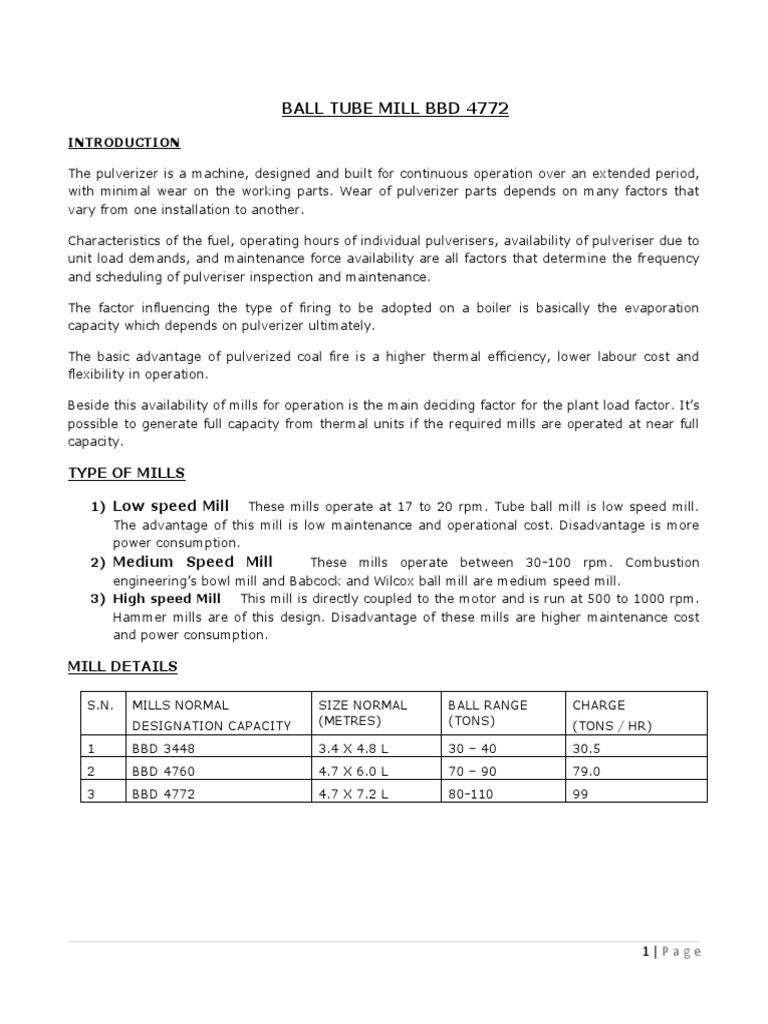 Ball & Tube Mill | PDF | Manufactured Goods | Equipment