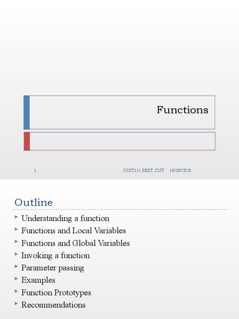 7 Functions Pdf Parameter Computer Programming Subroutine
