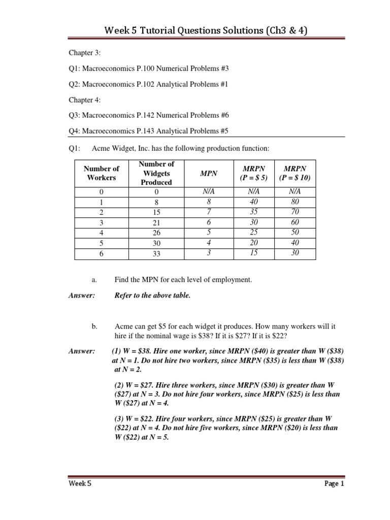 Week 5 Tutorial Solutions PDF | PDF | Government Spending | Labour ...