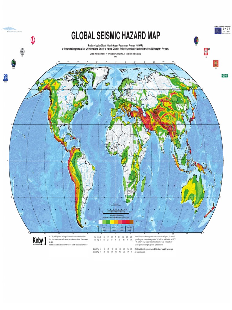 Global Seismic Hazard Map: Global Map Assembled by D. Giardini, G ...