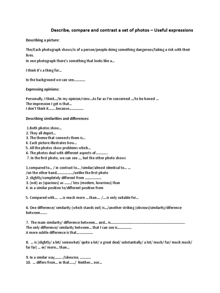 Contrast and Compare - Useful Phrases | PDF