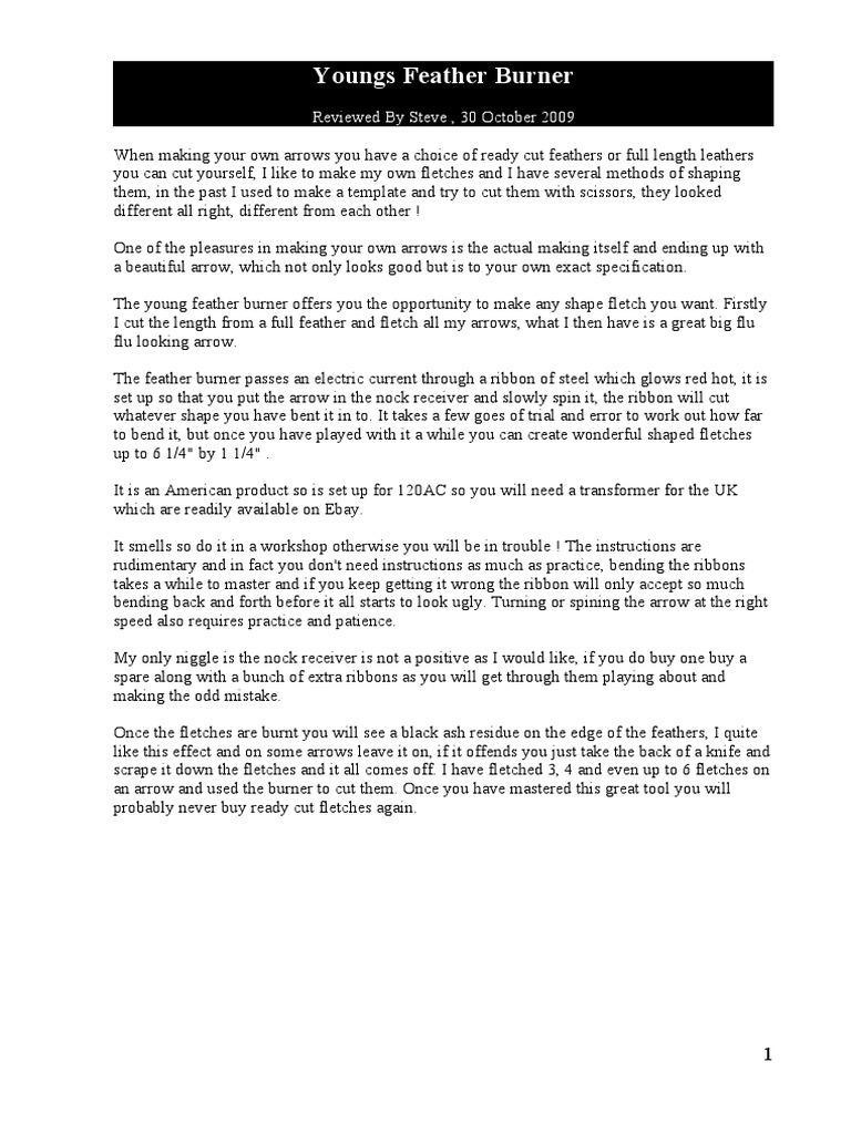 Youngs Feather Burner | Download Free PDF | Arrow | Nature