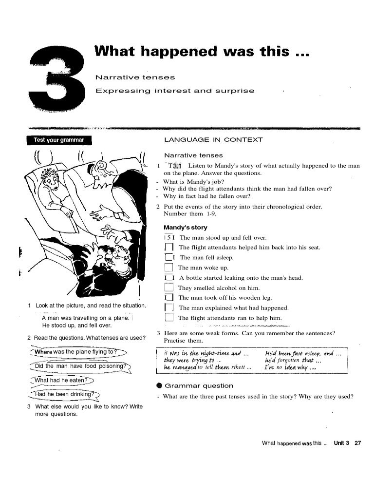 Unit 3. Narrative Tenses. Listening. Mandys Story | PDF | Syntax | Cognitive Science