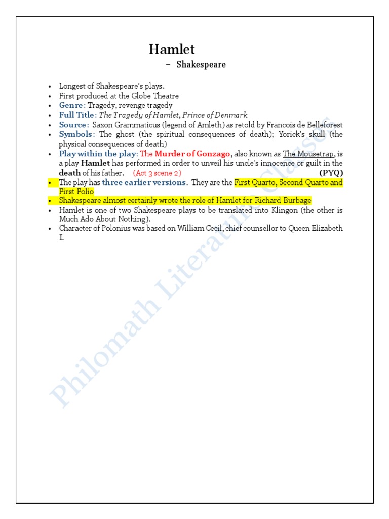 Hamlet: Shakespeare | Download Free PDF | Hamlet | Plays