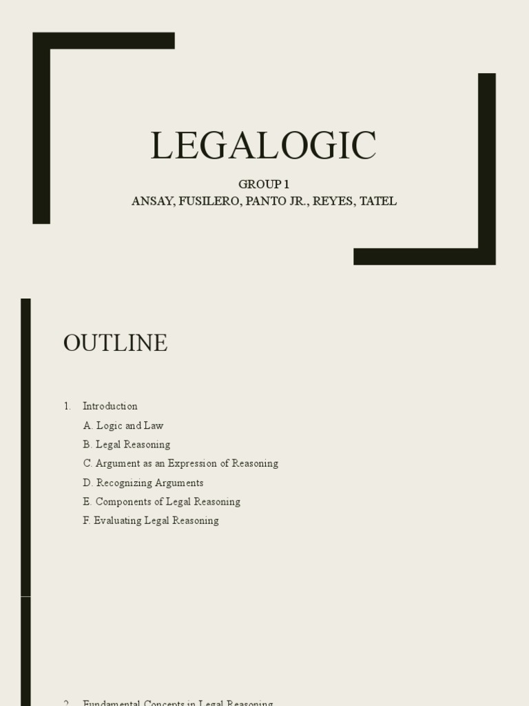 Legal Logic and Reasoning Overview | PDF | Argument | Evidence