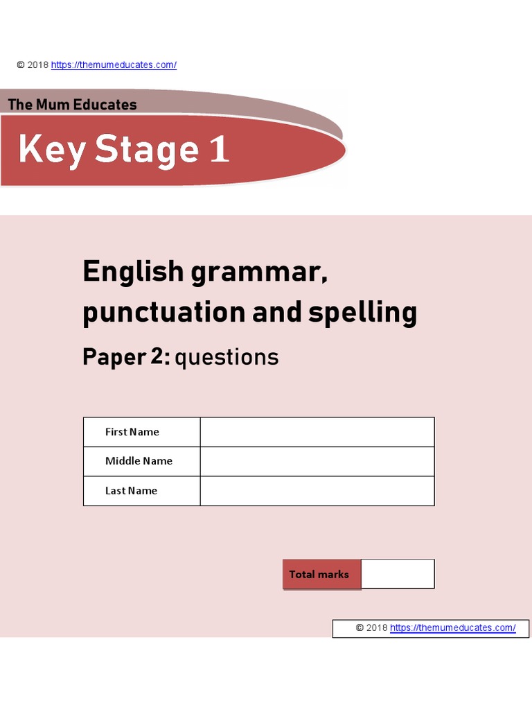 SATS Style Punctuation and Grammer Paper 2 | PDF | Verb | Adverb