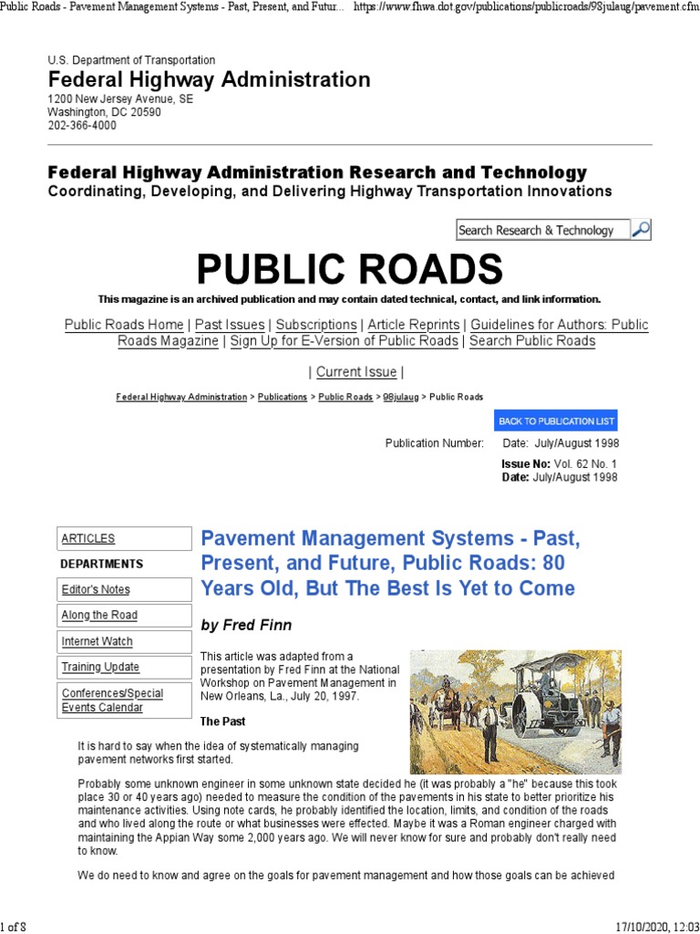 Pavement Management Systems - Past, Present, and Future | PDF | Road ...