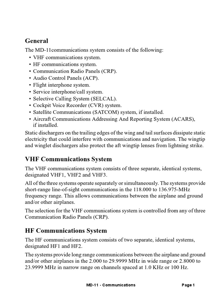 General: Comm.10 Communications-Description and Operation | PDF ...