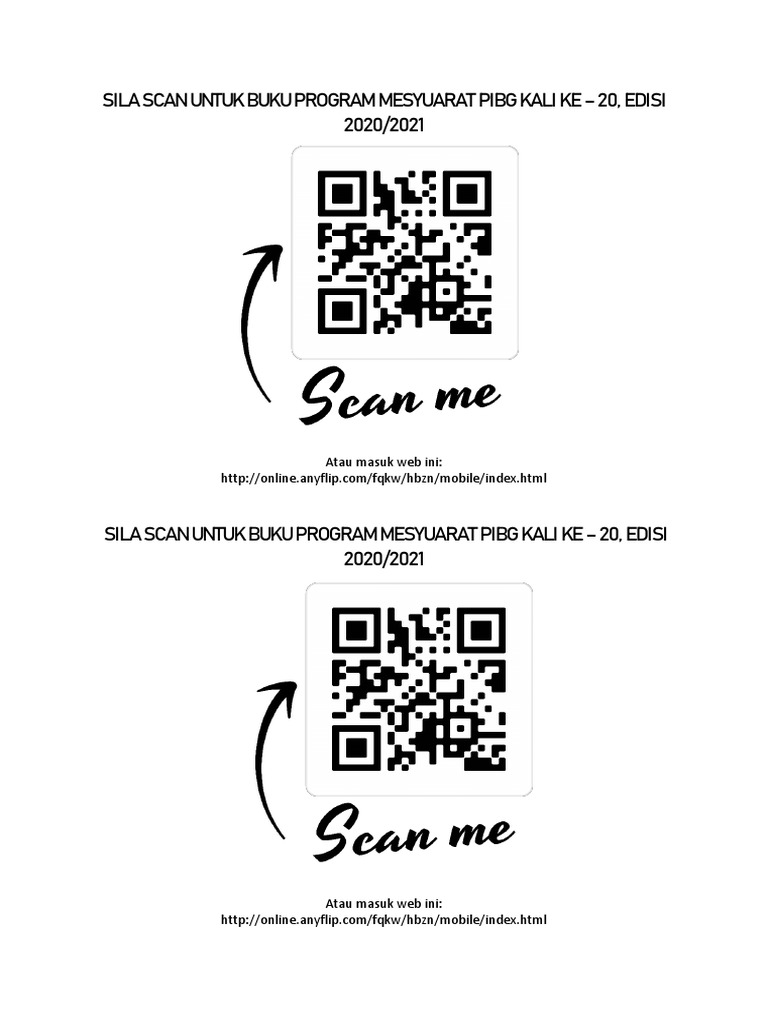QR Code Buku Program PIBG 2020/2021 | PDF