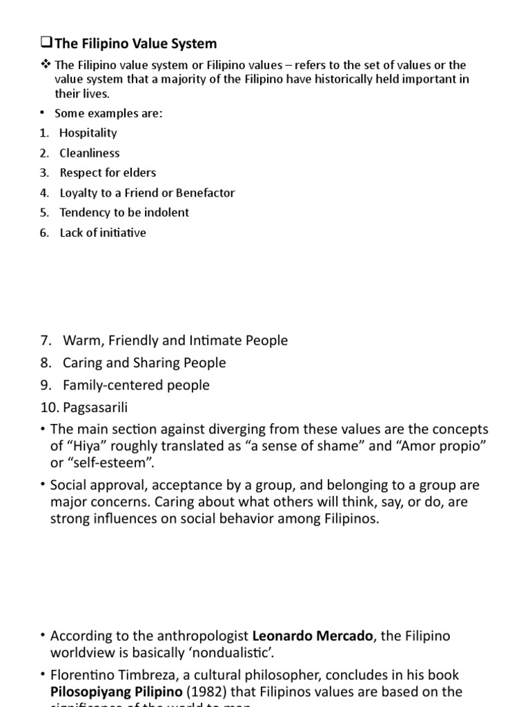 Lesson 7. THE FILIPINO VALUE SYSTEM | Download Free PDF | Philosophical ...