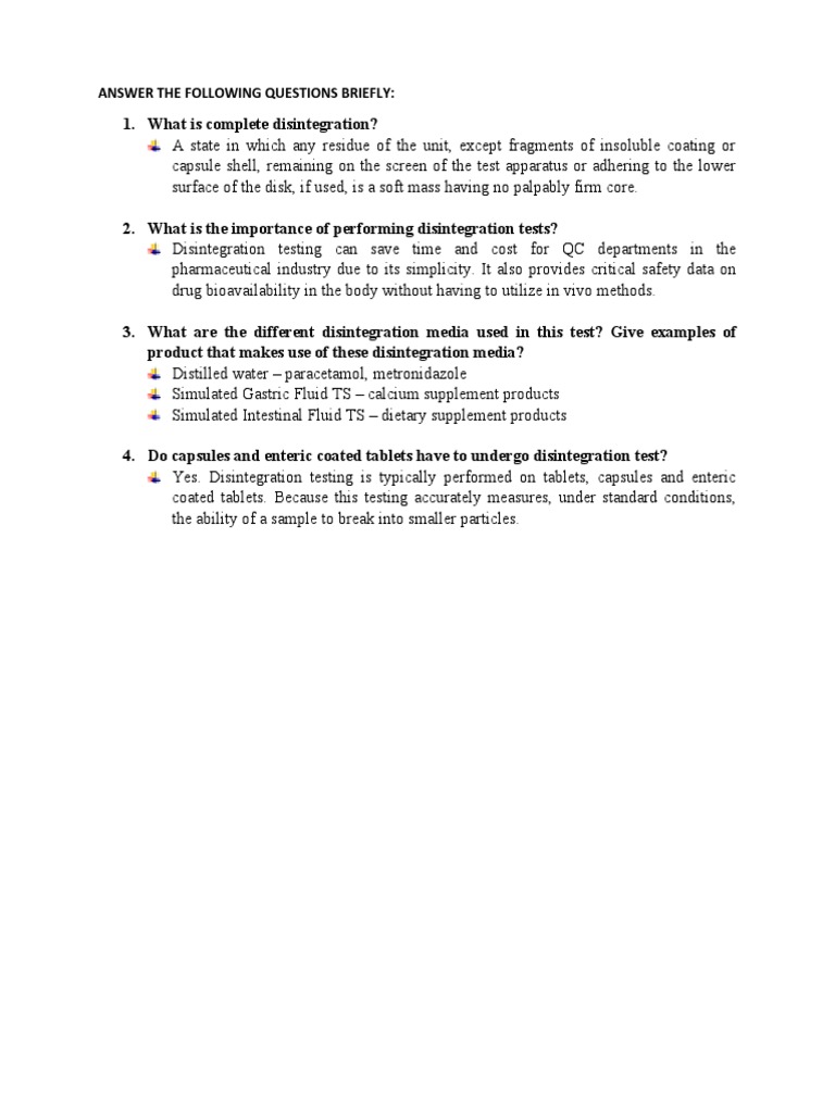 An Overview of Disintegration Testing for Pharmaceutical Products | PDF