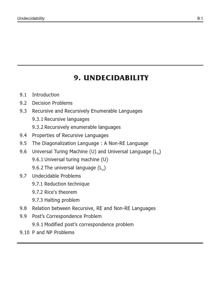 Decidable and Undecidable Problems | PDF | Time Complexity ...