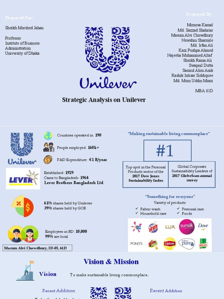 Strategic Analysis of Unilever Bangladesh | PDF | Brand | Consumer ...