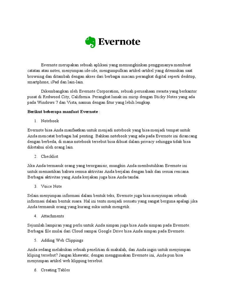 Resensi Evernote | PDF
