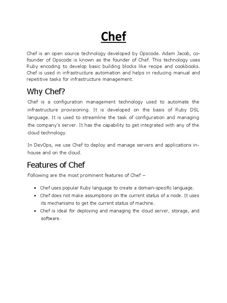 Why Chef? | PDF | Information Technology Management | Operating System ...