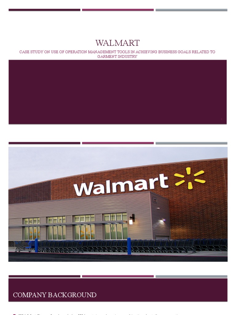 Walmart: Case Study On Use of Operation Management Tools in Achieving ...