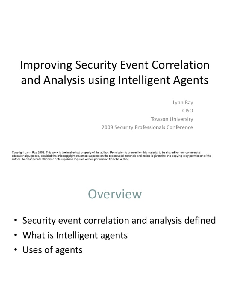 Improving Security Event Correlation And Analysis Using Intelligent Pdf Computer Security