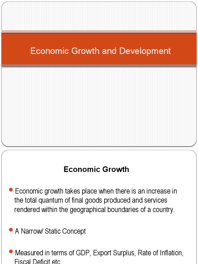 Economic Growth and Development | PDF | Economic Development | Economic ...