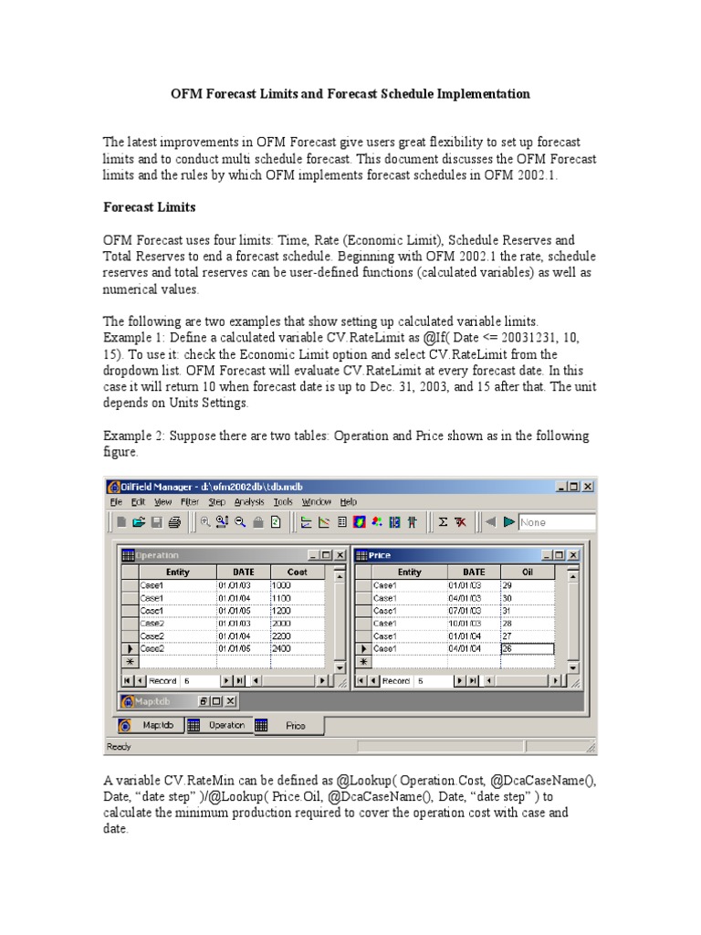 OFM Forecast Limits and Forecast Schedule Implementation | PDF ...