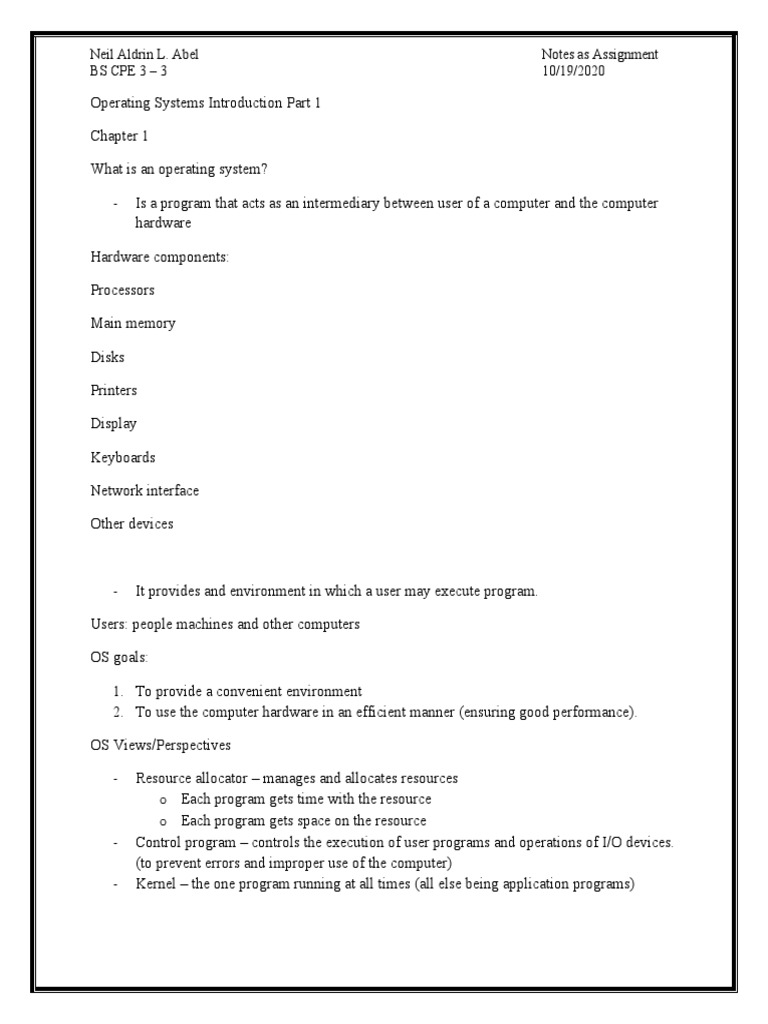 Introduction to Operating Systems | PDF | Computer Program | Programming