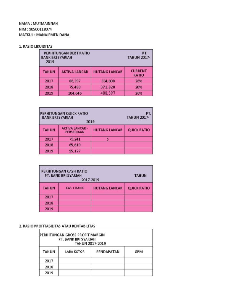 Analisis Ratio - Mutmainnah | PDF