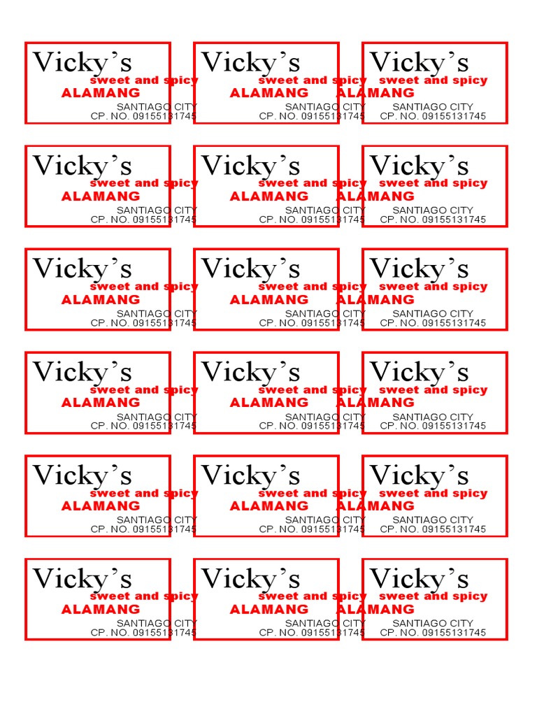 Vicky's Vicky's Vicky's: Alamang Alamang Alamang | PDF