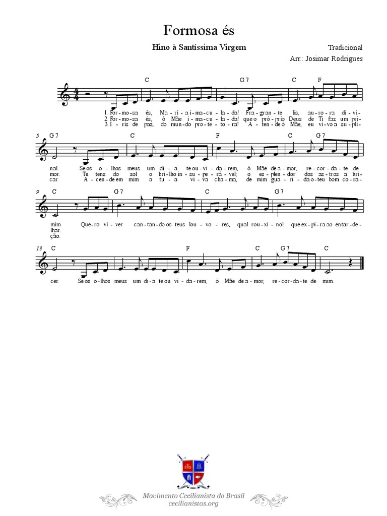 Formosa És (Hino A Nossa Senhora) PDF | PDF