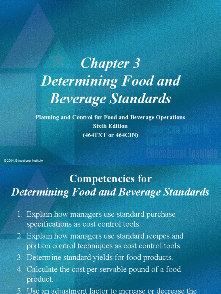 Determining Food and Beverage Standards | PDF | Specification ...