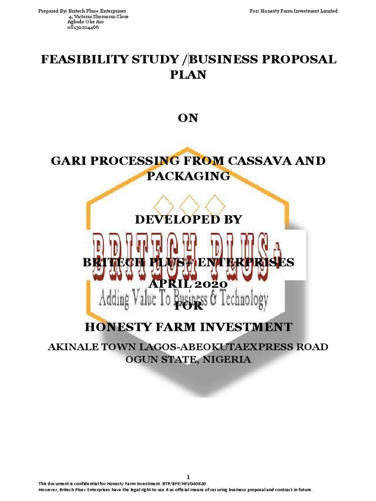Feasibility Study Business Proposal Plan | PDF | Marketing | Organic ...
