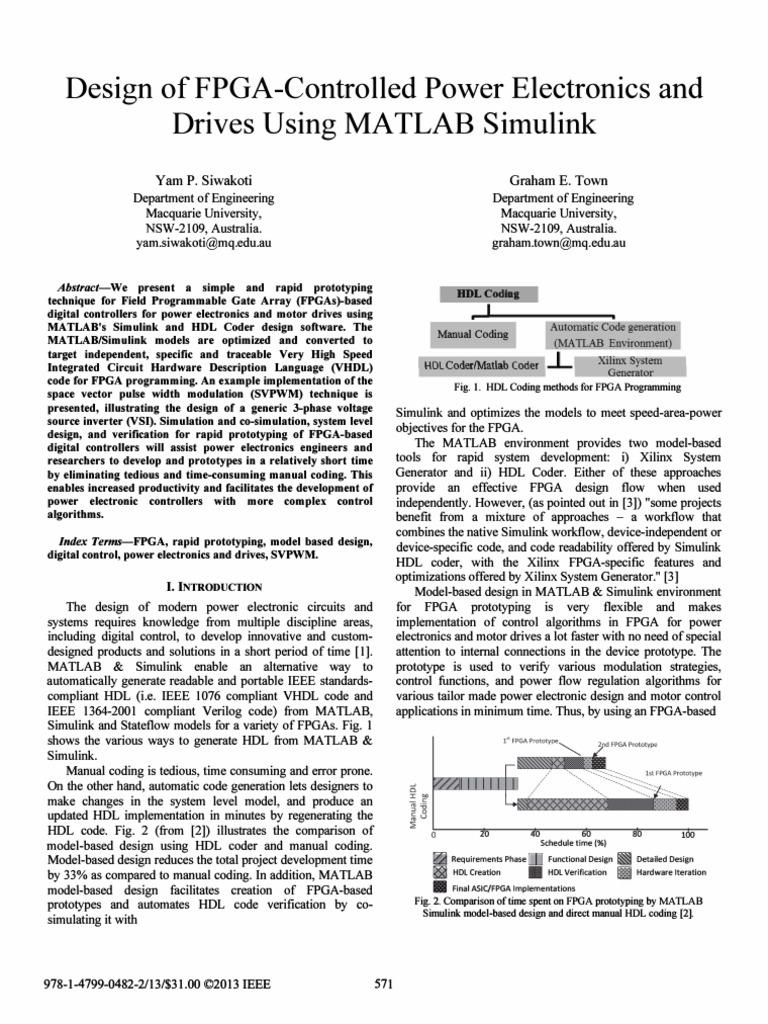 Design of FPGA-Controlled Power Electronics and Drives Using MATLAB ...