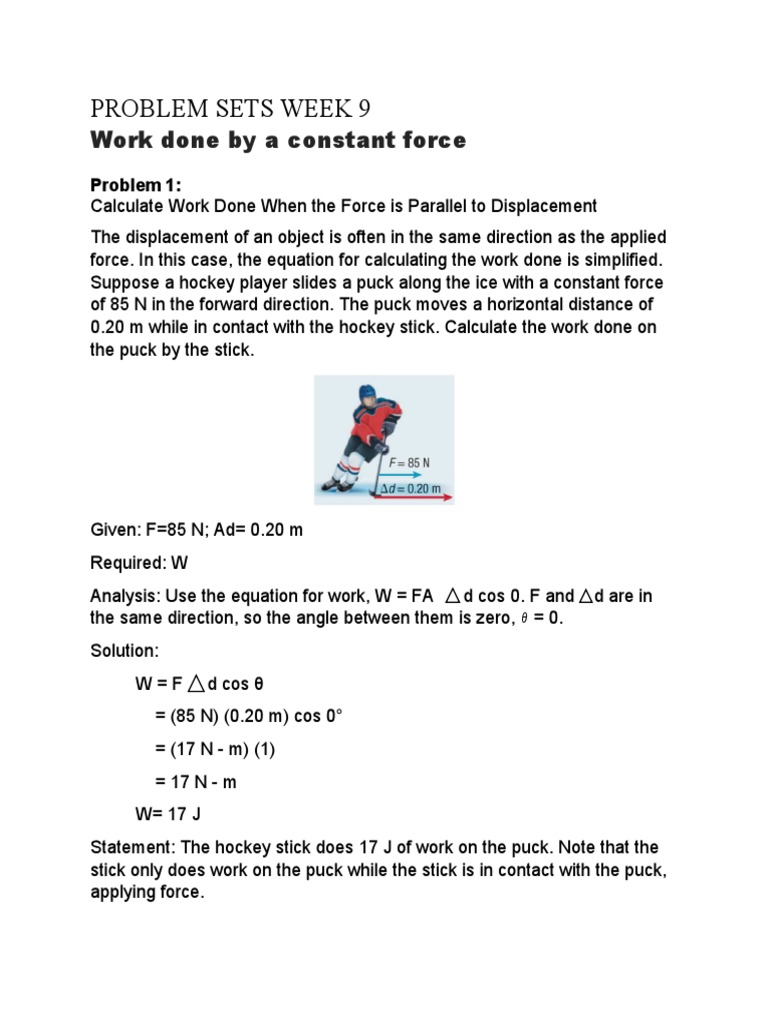Work and Energy Problem Sets Week 9 | PDF | Potential Energy | Kinetic ...