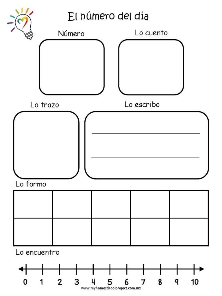 Plantilla El Número de La Semana 1 - 10 My Homeschool Project PDF | PDF