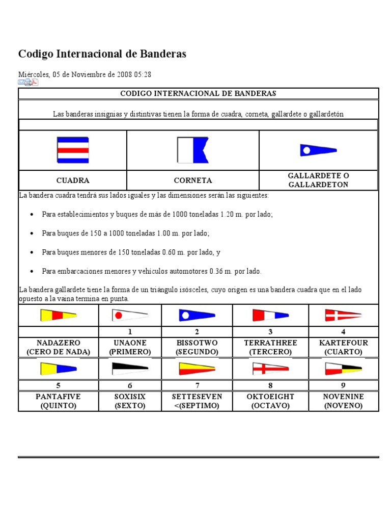 Codigo Internacional de Banderas | PDF | Guerra Naval | Embarcación