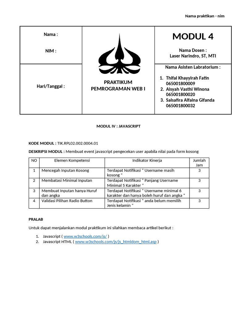 Modul 4 (Javascript) | PDF