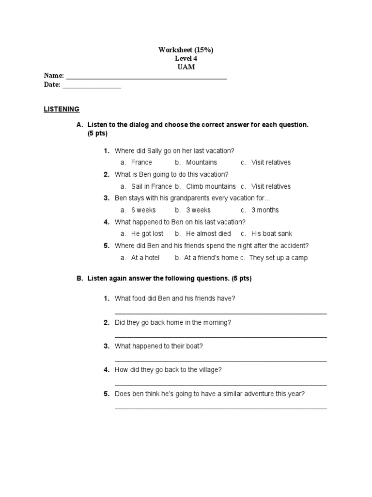 Level 4 Worksheet Imprimir | PDF | Nature | Foods