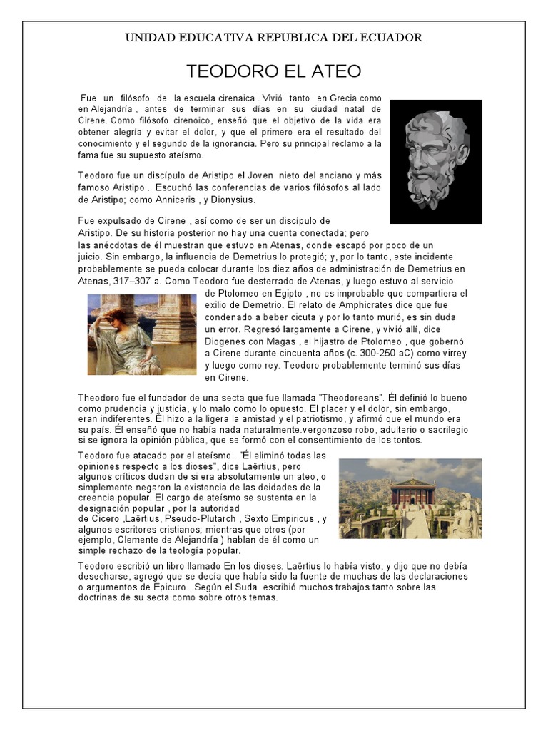 Teodoro El Ateo | PDF | Ateísmo | Religión y creencia