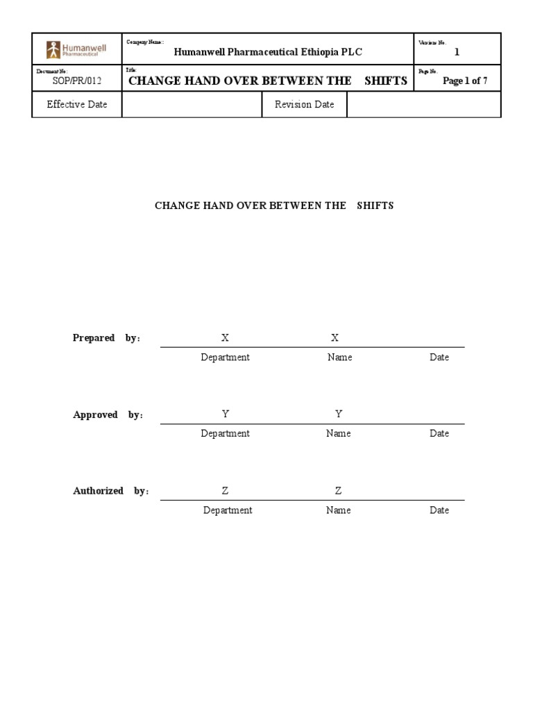 Charge Hand Over Between The Shifts - 1 | PDF | Business