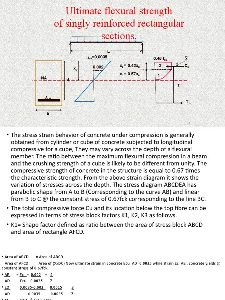 Ultimate Flexural Strength of Singly Reinforced Rectangular Sections | PDF | Stress (Mechanics ...