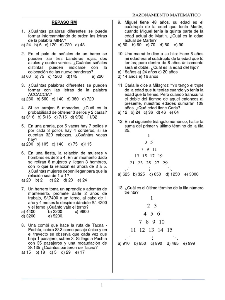 Repaso RM PDF | PDF | Ocio