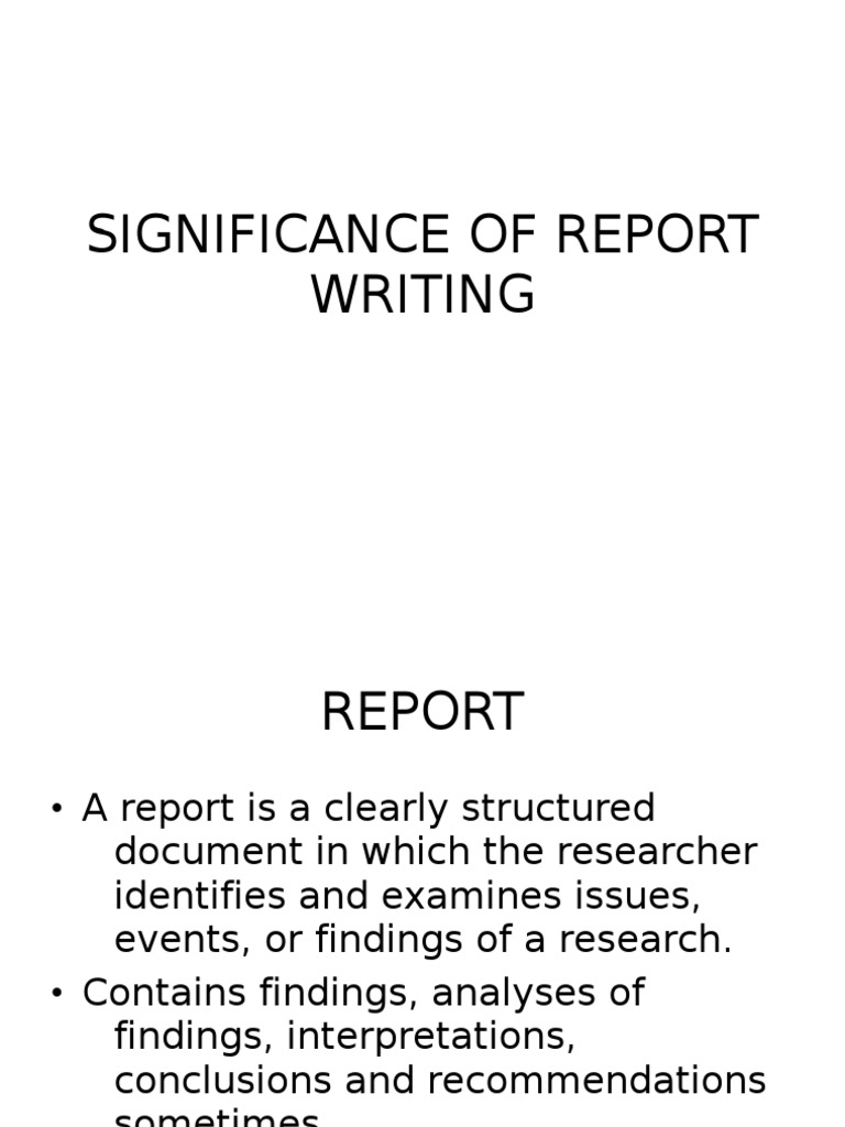 Importance of Report Writing in Research | PDF | Survey Methodology ...
