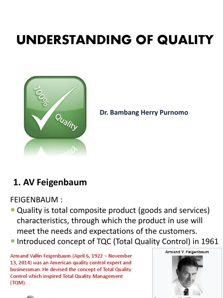 UNDERSTANDING OF QUALITY-definisi Presentasi | Download Free PDF ...