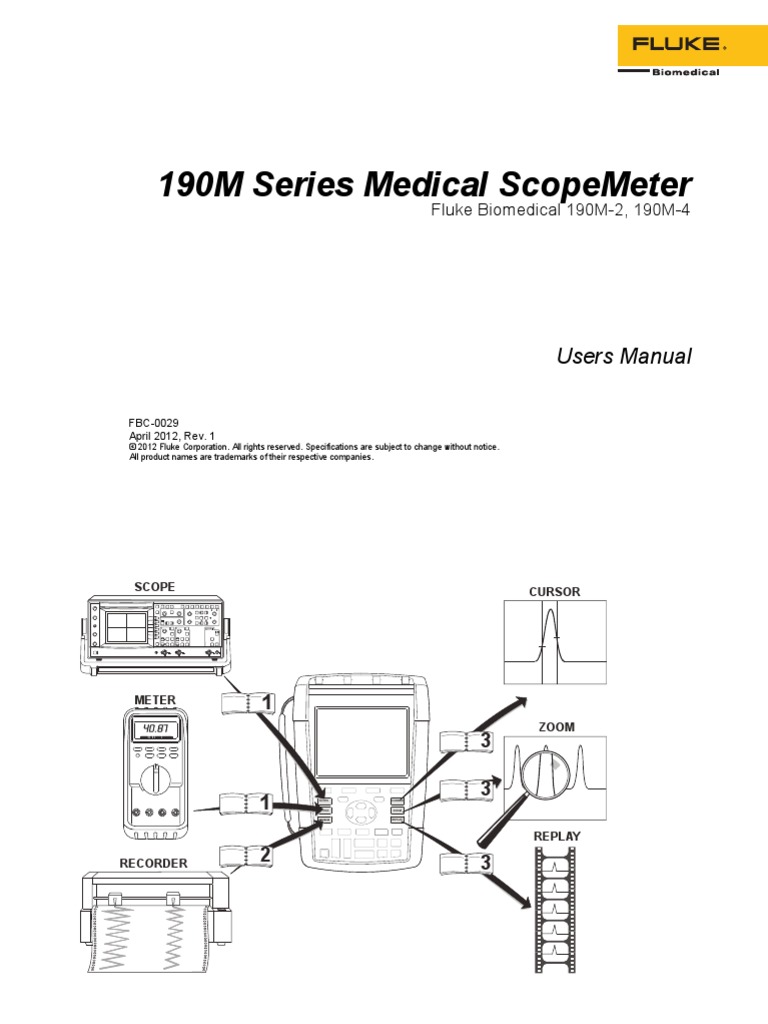 190M Series Medical Scopemeter: Users Manual | PDF | Menu (Computing ...