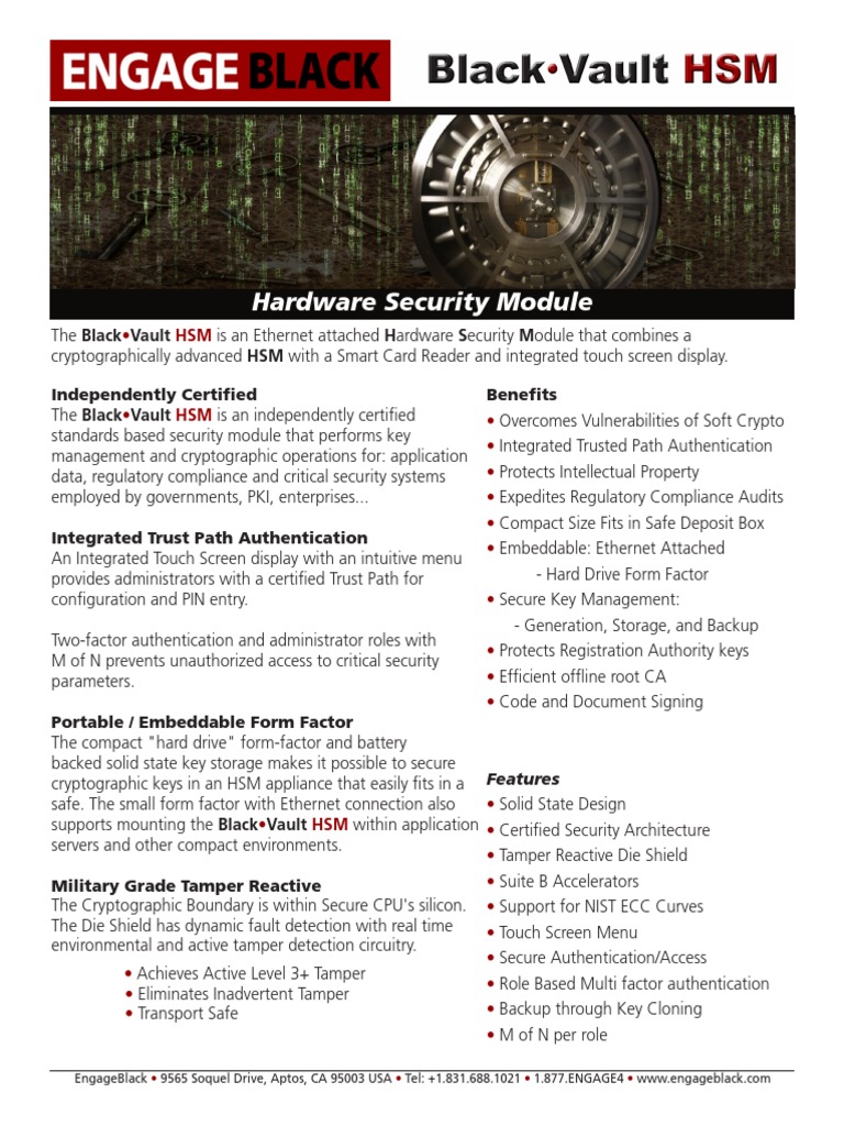Hardware Security Module: Vault Independently Certified Vault | PDF ...