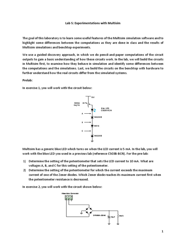 Lab 5 Multisim Tutorial | PDF | Operational Amplifier | Amplifier