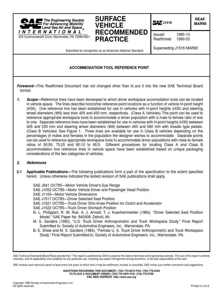 Surface Vehicle Recommended Practice: Reaf. MAR90 | PDF | Angle | Triangle