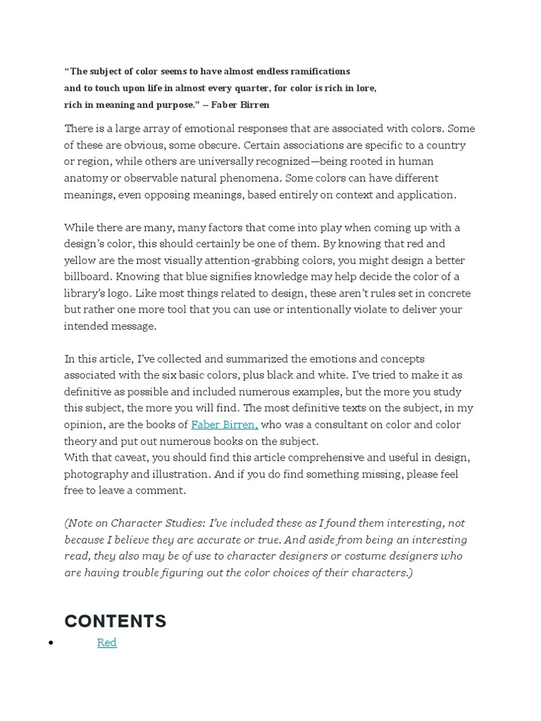 The Subject of Color | PDF | Red | White